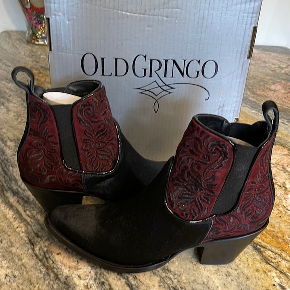 Old Gringo | Shoes | Old Gringo Blackwine Stretch Side Boots With Hair ...